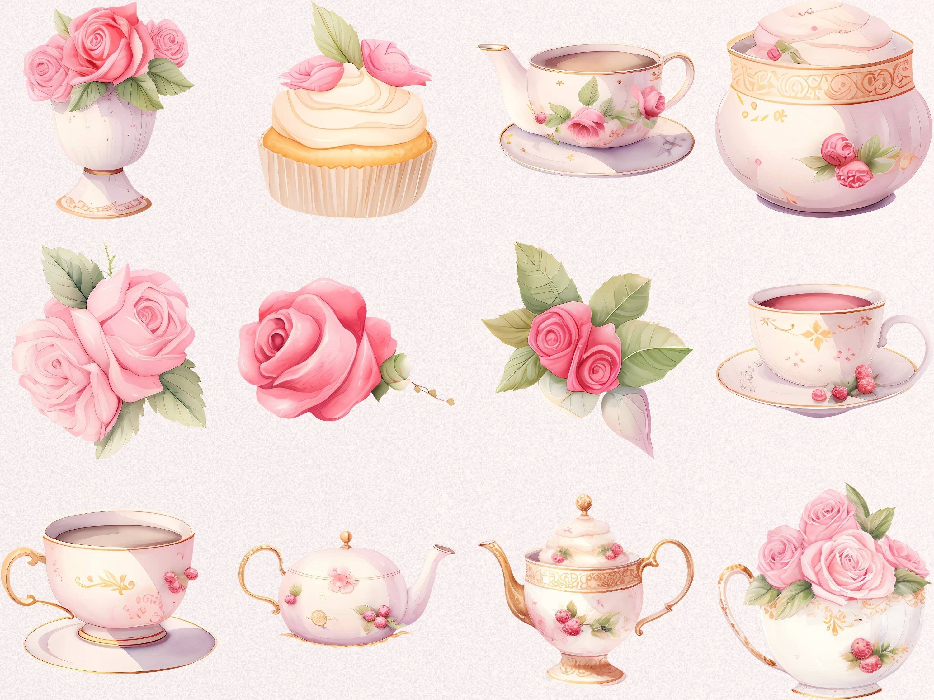 Cupcakes Tea Party Clipart, Tea PNG, Tea Time Clipart, Tea Cup Clip Art ...