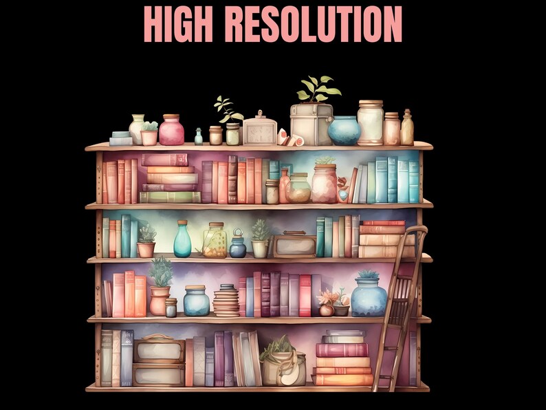 Bookshelf Clipart Watercolor Bookshelf PNG Library Clipart Bookworm Png ...
