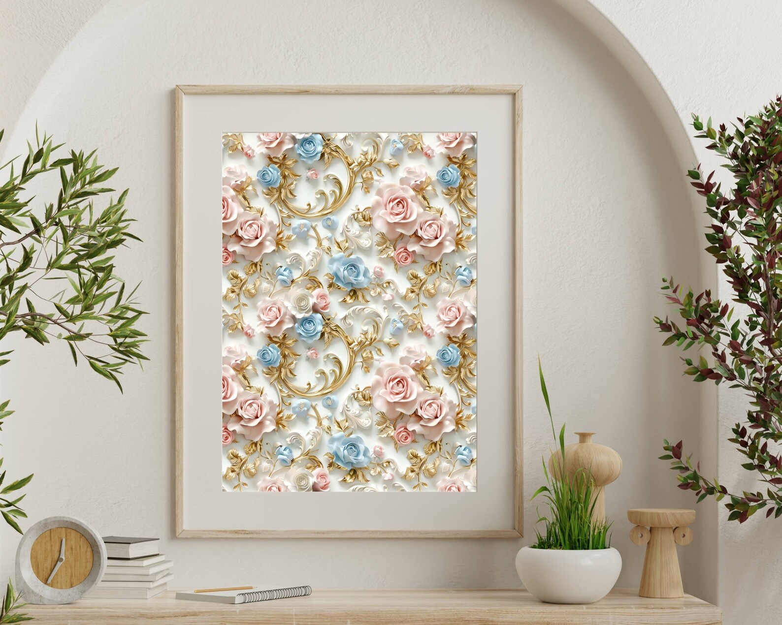 3d Digital Paper, Rococo Pattern, 3d Seamless Pattern, 3d Floral ...