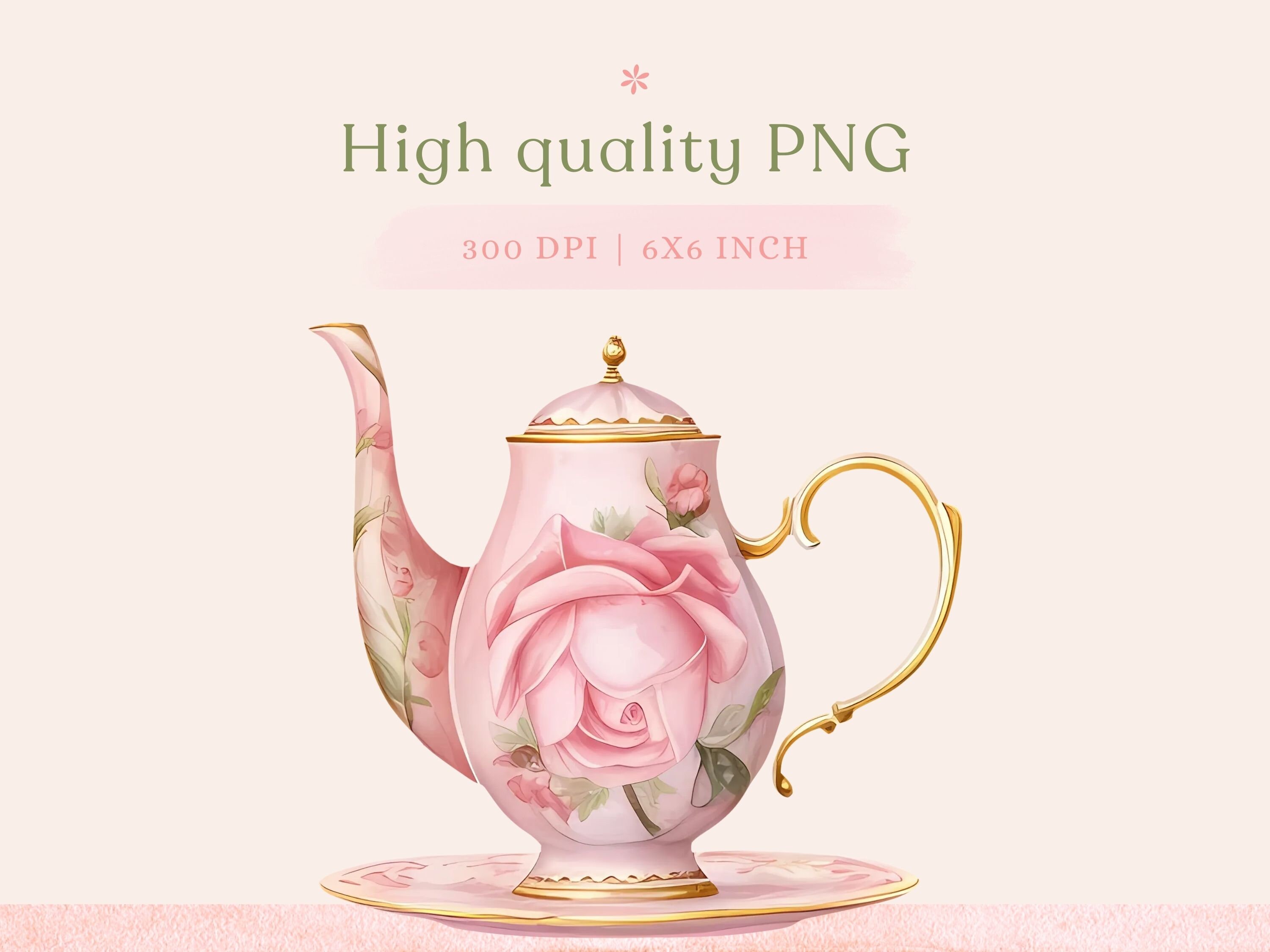 Roses Tea Party Clipart, Tea PNG, Tea Time Clipart, Tea Cup Clip Art ...