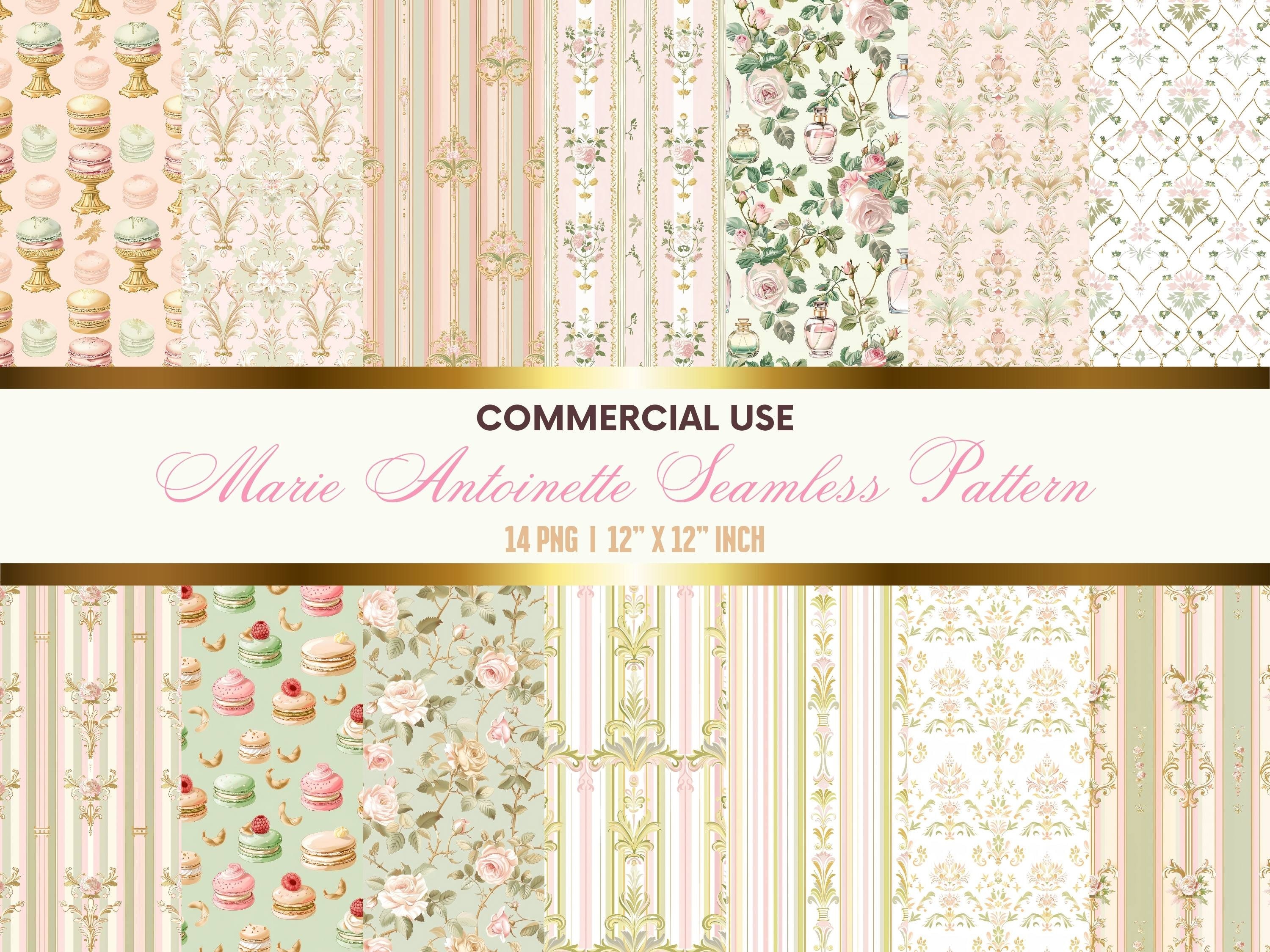 Marie Antoinette Pattern, Floral Digital Paper, Versailles Patterns ...