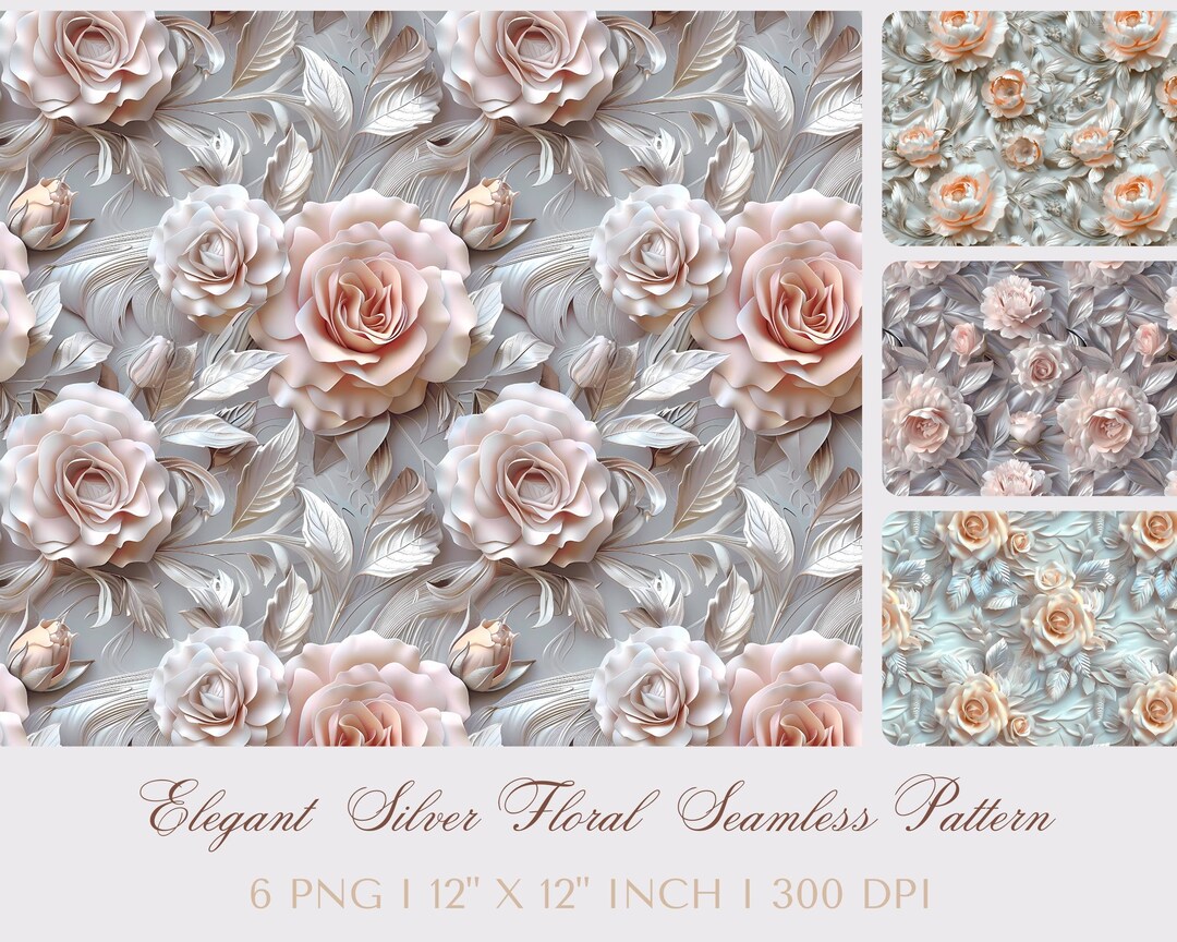 3d Digital Paper, Flowers Pattern, 3d Seamless Pattern, 3d Floral ...