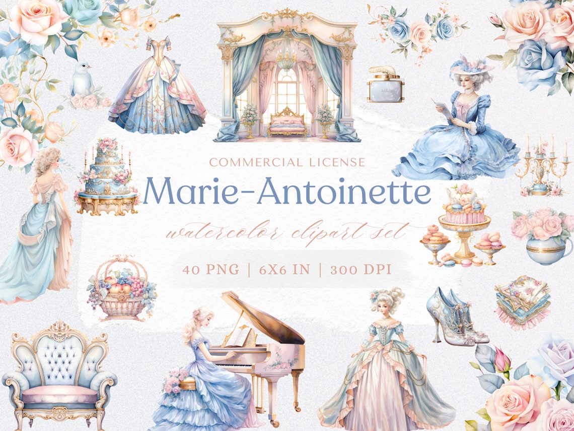 Marie Antoinette PNG, Watercolor Clipart, France PNG, Queen Clipart ...