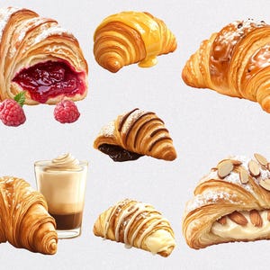 Croissant Clipart, Croissant Png Cake PNG, Tea Party Invitations ...