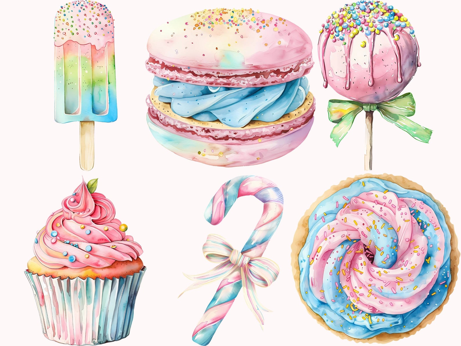 Sweet Treats PNG, Watercolor Sweet Clipart, Bakery Clipart, Bakery PNG ...