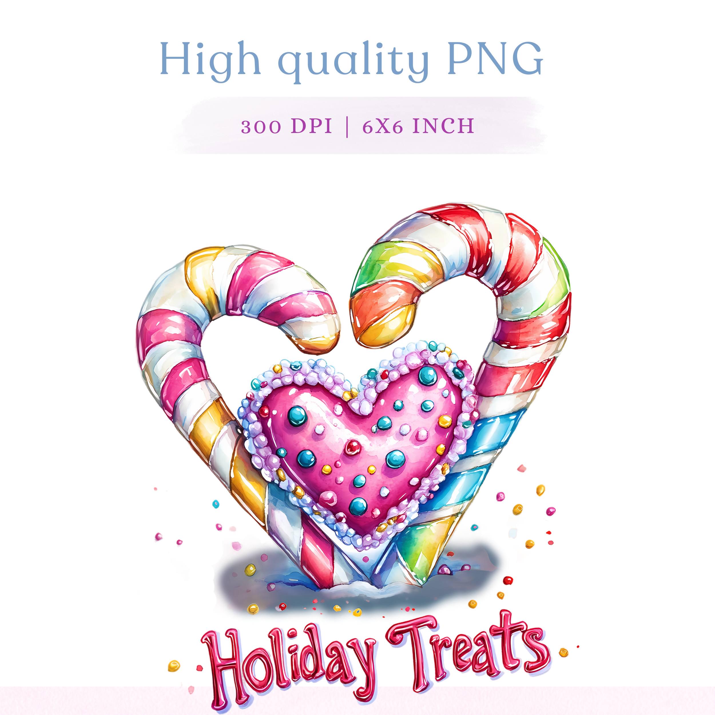 Candyland Christmas Clipart: Retro Holiday Sweets (PNG Digital Download ...