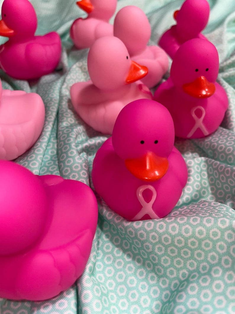 Rubber Duck Set of 2 Pink Breast Cancer Awareness Party Supplies Game ...