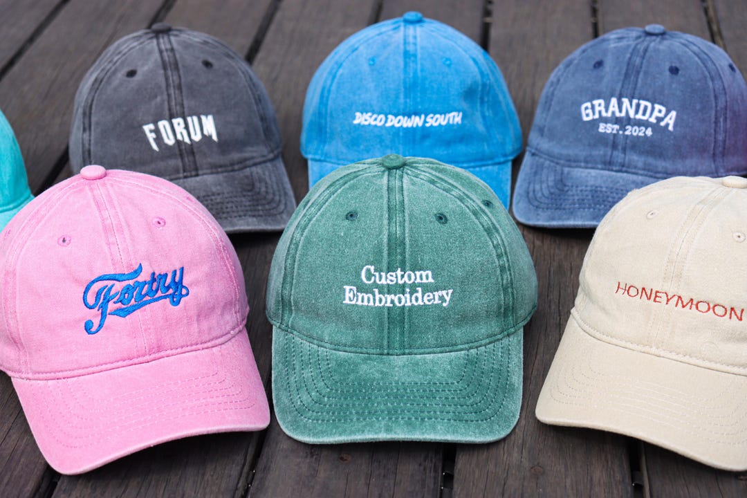 Custom Logo Embroidered Hat, Personalized Text Hat, Retro Baseball Hat ...