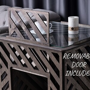 Wooden Dog Cat Pet House Indoor, Dog Side Table House, Puppy Home ...