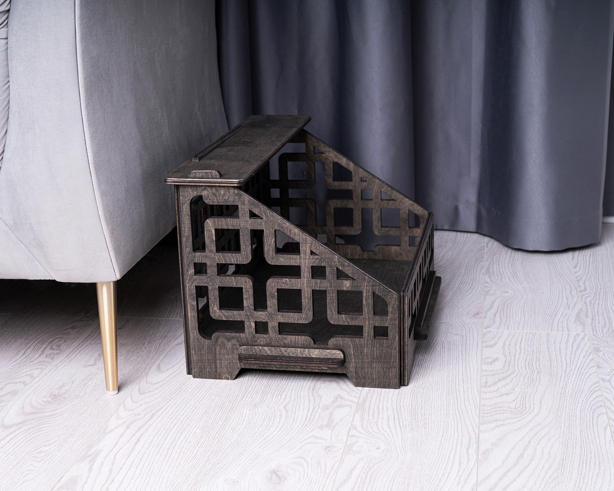Wood Dog Toy Box, Wooden Large Dog Toy Storage Basket, Pet Dog Puppy ...