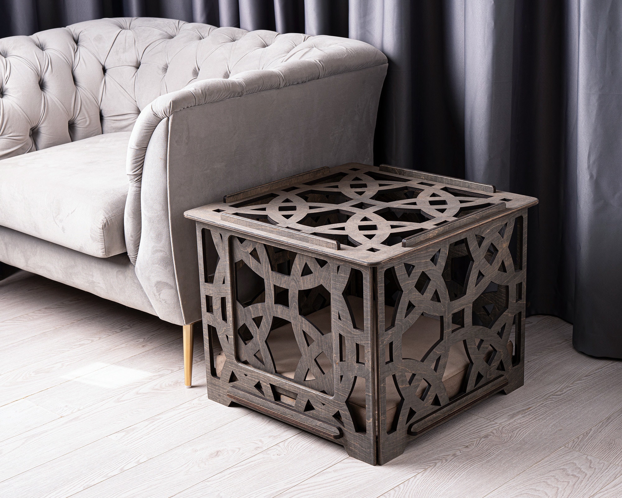 Modern Dog Pet Bedside House, Indoor Dog House, Wooden Dog Puppy Side ...