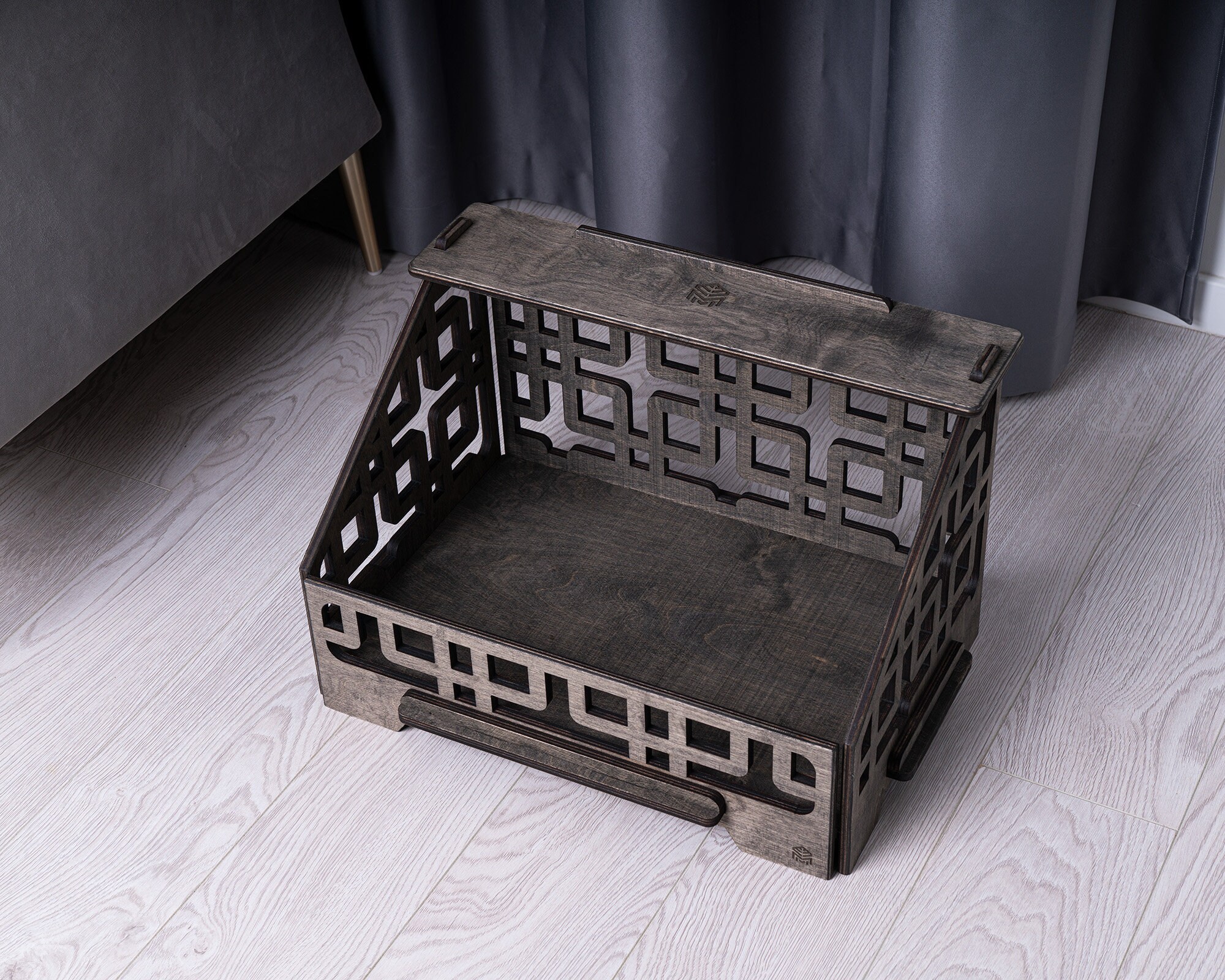 Wood Dog Toy Box, Wooden Large Dog Toy Storage Basket, Pet Dog Puppy ...