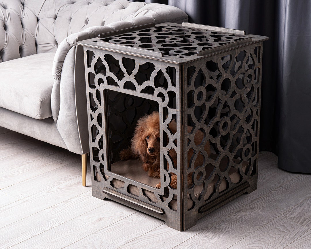 Dog Indoor House, Modern Elegant Wooden Dog House, Puppy House, Dog ...