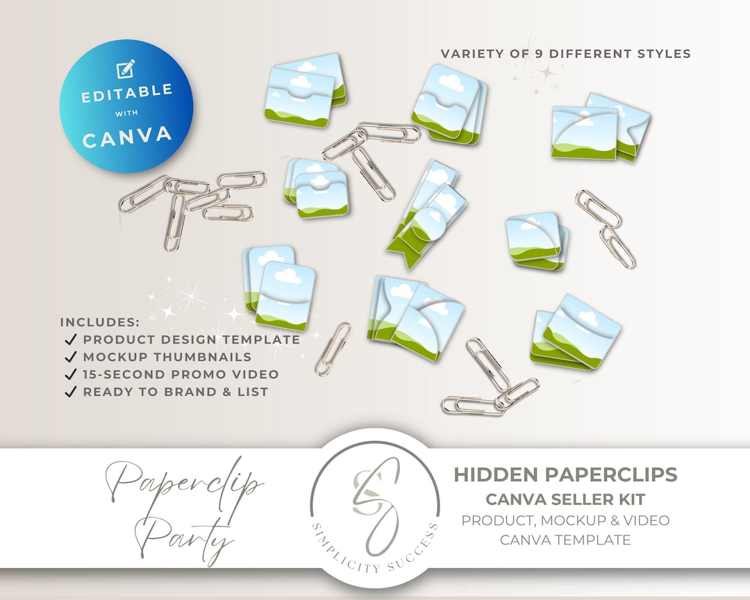 Paperclip Party Seller Kit Canva Template Kit With Drag and Drop Frames ...