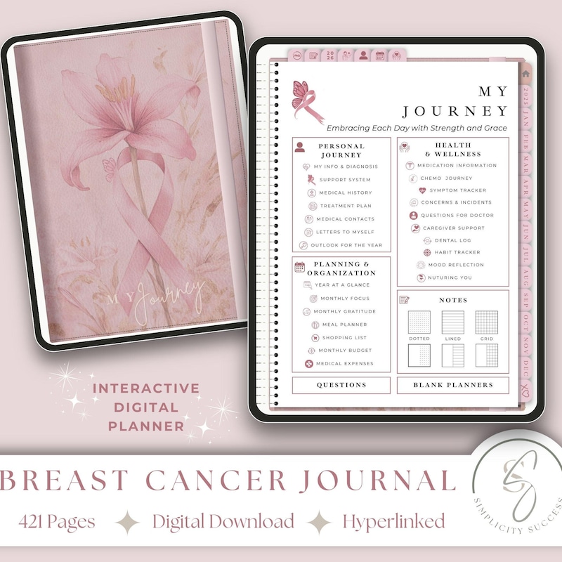 Breast Cancer Health Diary and Tracker - Etsy New Zealand