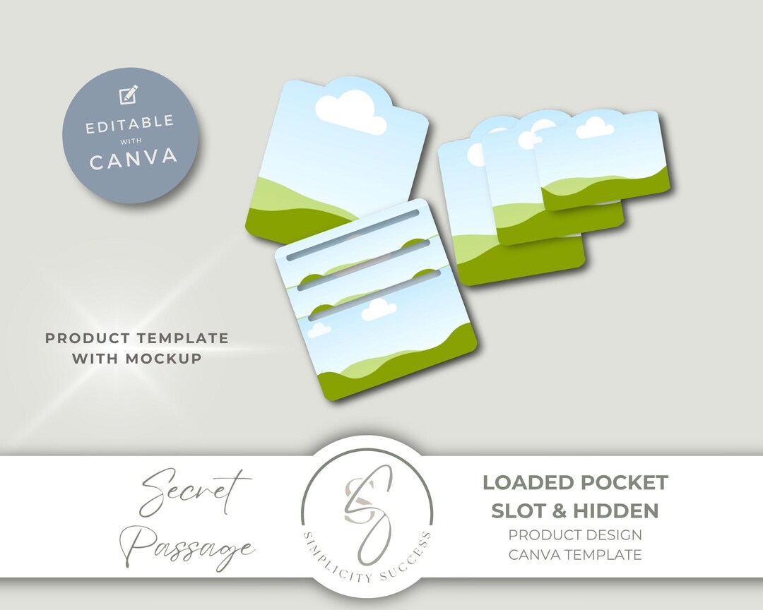 Secret Passage Ephemera Frame Set for Loaded Pocket and Tags, Editable ...