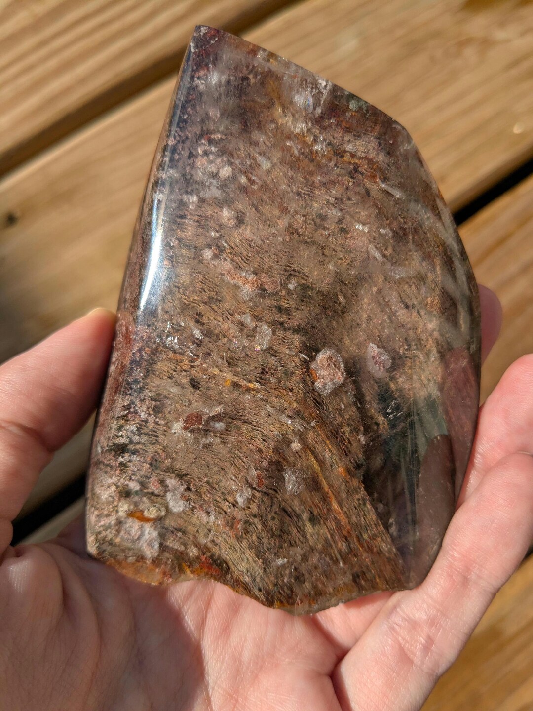 Thousand Layer Quartz Freeform With Rare Layered Raw Polished Back - Etsy