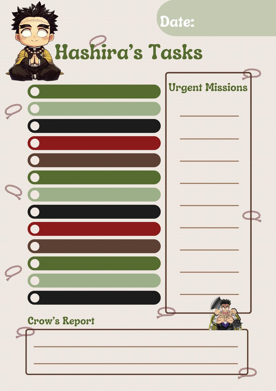 Gyomei Inspired To-do List | DS Digital Planner | Anime Planner ...