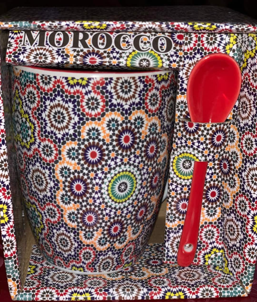 Moroccan Mug With Colorful Tile Pattern - Etsy