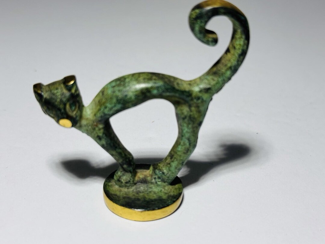 Karl HAGENAUER Cat Brass Bronze Germany 2.5” W X 2 3/4” H - Etsy