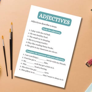 Adjective Worksheets for Kids, Printable Kindergarten Worksheets, Parts ...