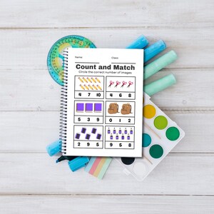Preschool Math Worksheets Printable, Counting Match Kids Activity Sheet ...
