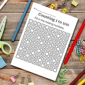 Printable Counting to 100 Worksheets for Kids, Preschool Math Practice ...