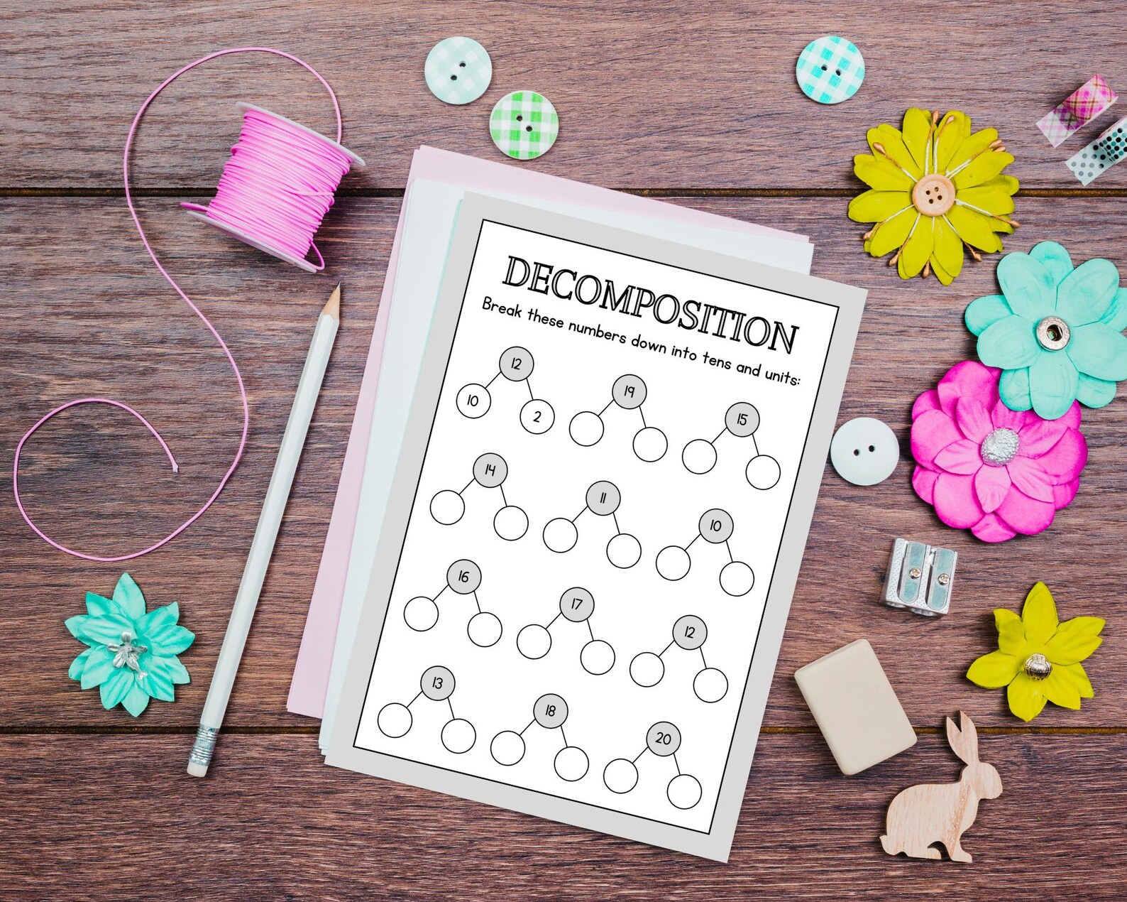 Decomposition Kid Worksheet, Learning Numbers Preschool, Kids Math ...