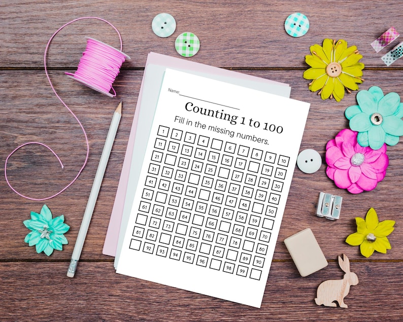 Printable Counting to 100 Worksheets for Kids, Preschool Math Practice ...