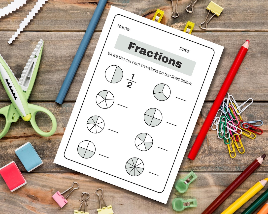 Fraction Math Worksheets for Kids, Elementary Homeschool Teacher ...