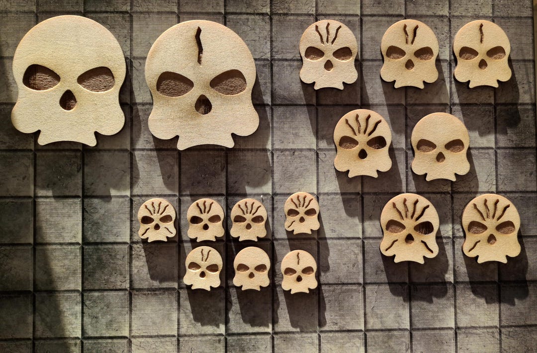 Dnd Table Top Monster/enemy Game Tokens - Laser Cut Wooden 16 Piece Set ...