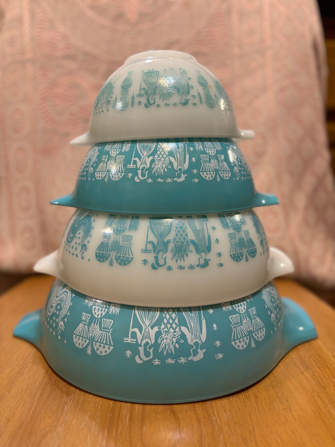 Vintage PYREX Butterprint Cinderella Bowls, Set of Four, 444, 443, 442 ...