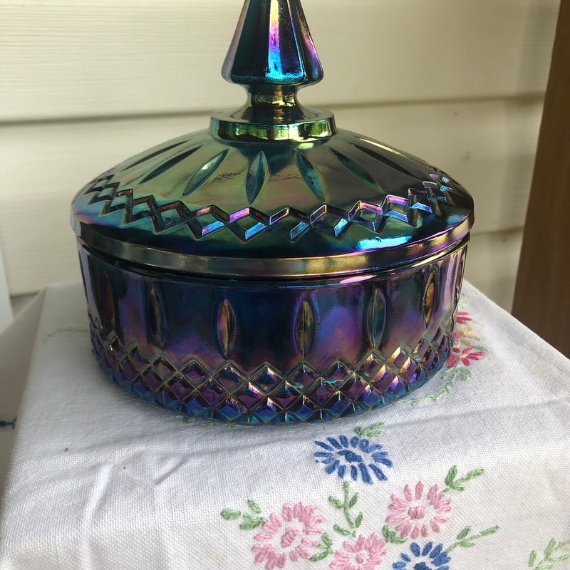 Purple Glass Candy Dish - Etsy