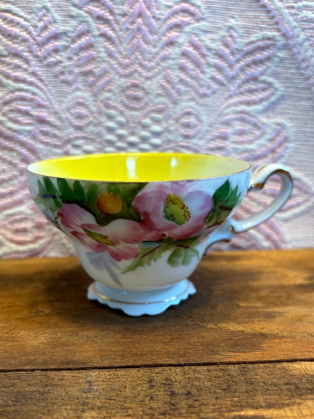 Merit Hand Painted Pink Floral Gold Teacup, Marked Japan - Etsy