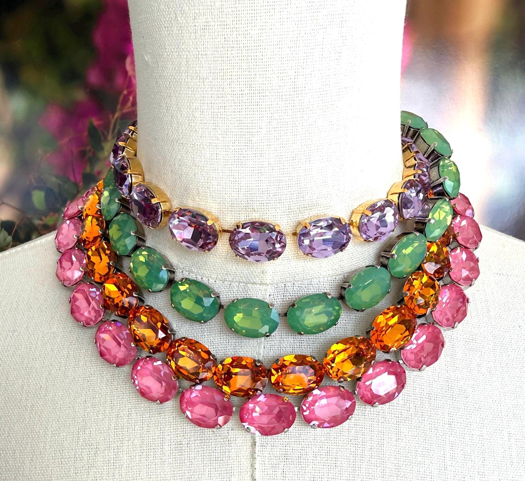 Anna Wintour Style Swarovski Crystal Bold Necklace - Etsy