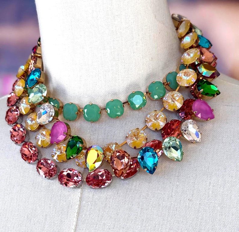 Swarovski Crystal Layering Necklaces Anna Wintour Style - Etsy