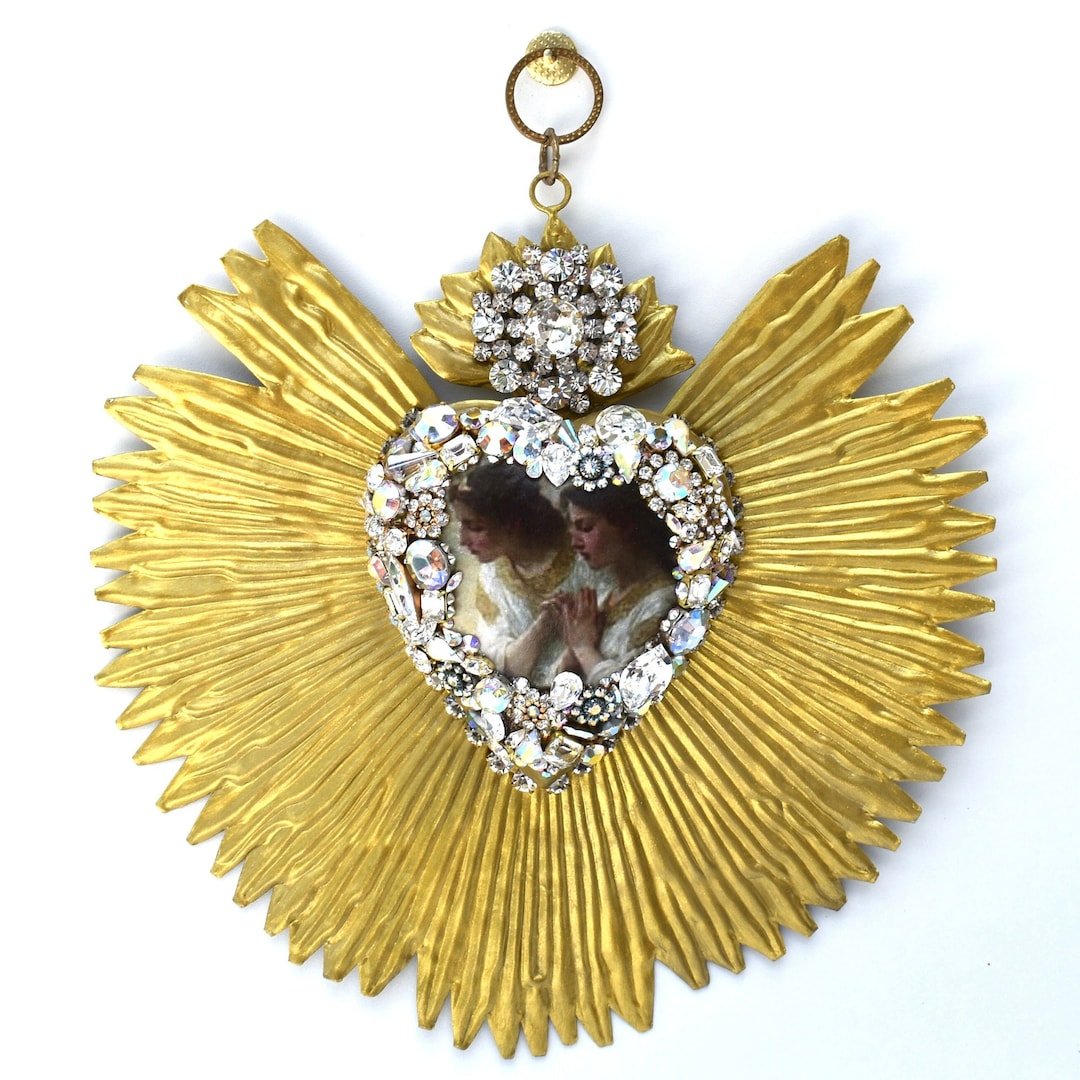 Sacred Heart, Milagro Embellished With Crystals - Etsy