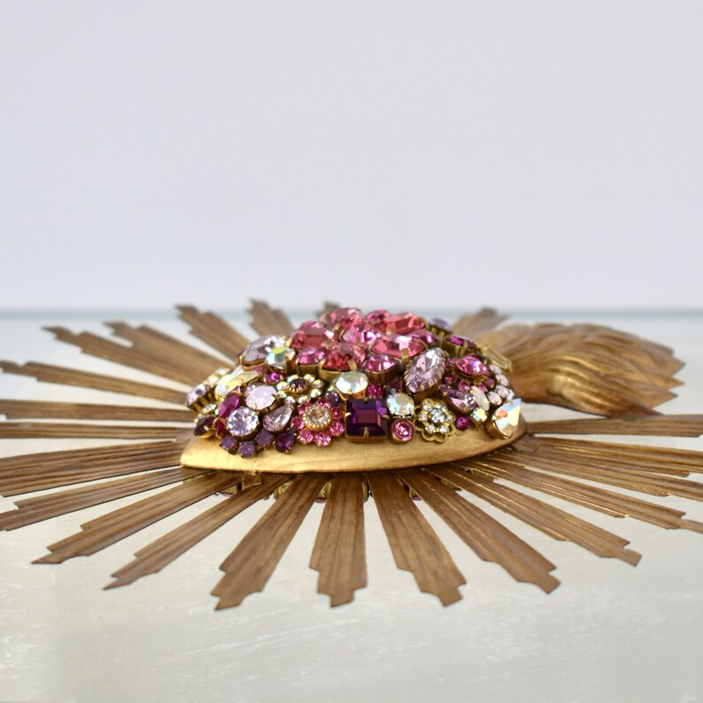Sacred Catholic Heart Star Burst Embellished With Crystals - Etsy