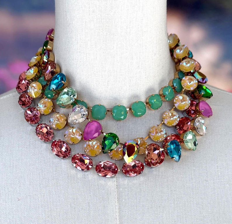 Swarovski Crystal Layering Necklaces Anna Wintour Style - Etsy