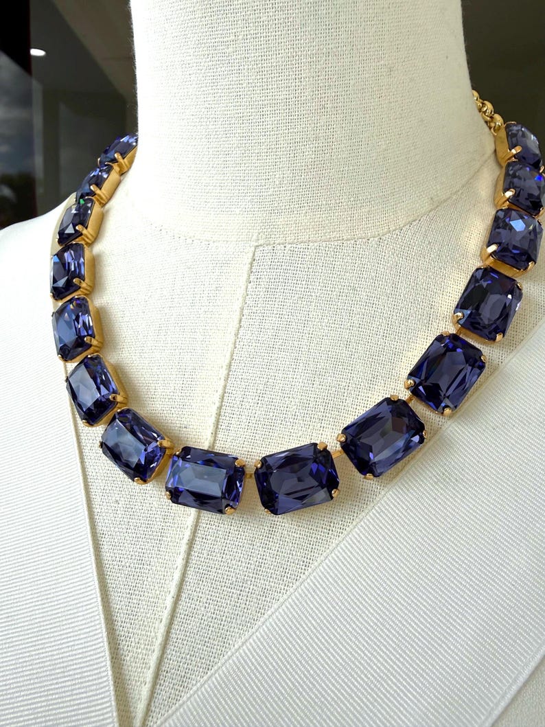 Anna Wintour Crystal Collet, Large Emerald Octagon Cut Necklaces - Etsy