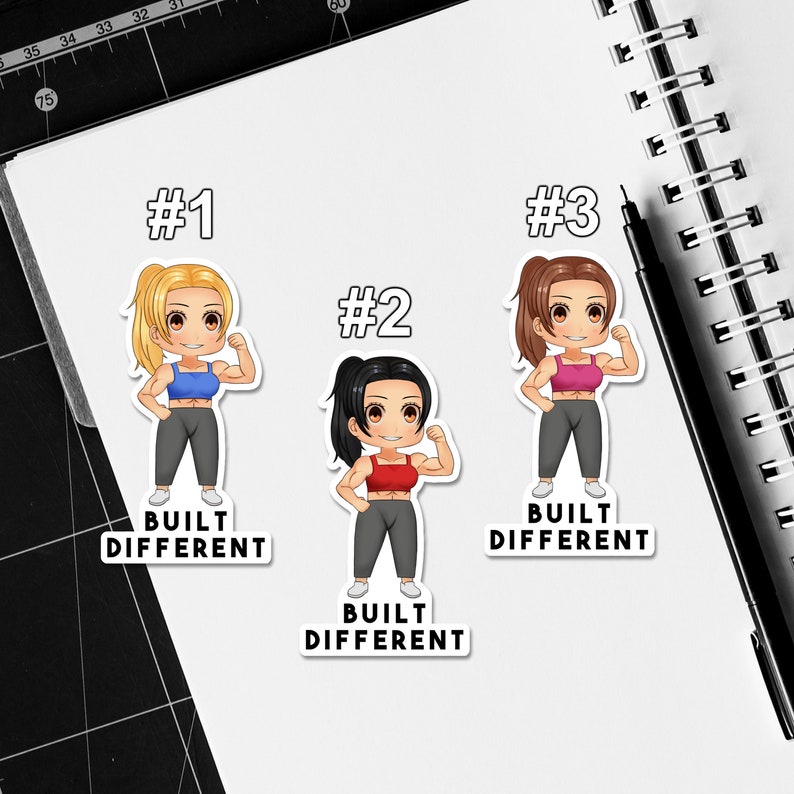 Gym Gal Sticker, Built Different, Fitness Sticker, Gym Sticker, Workout ...