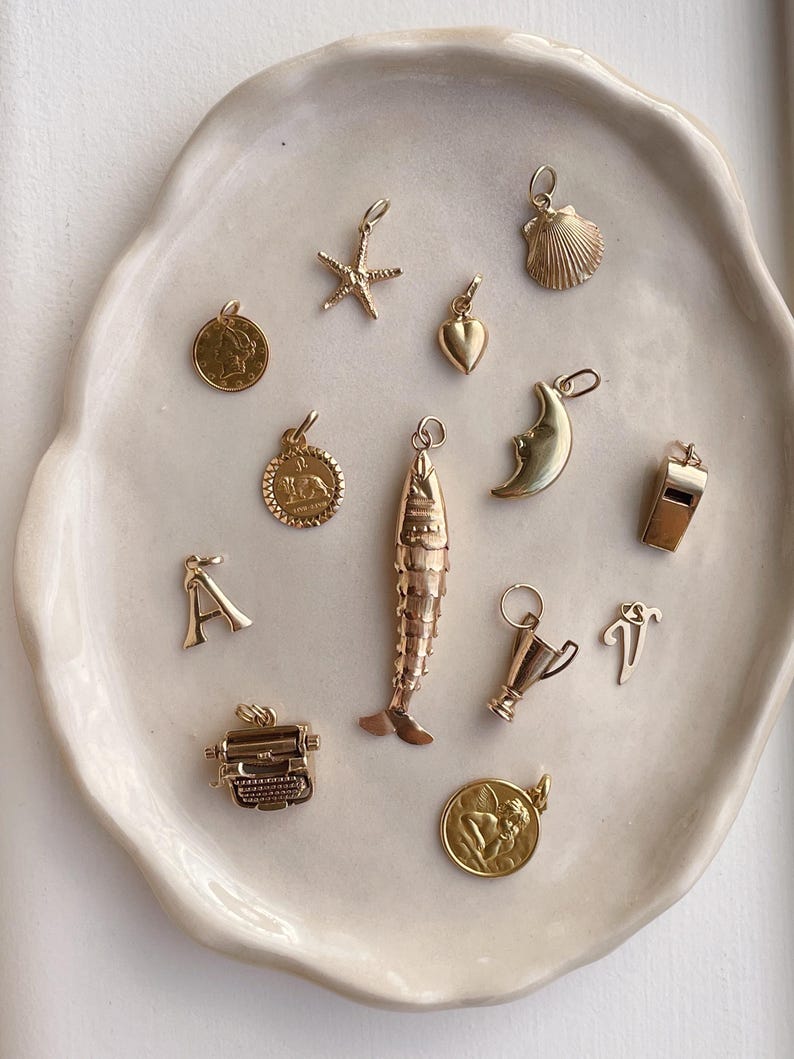 Solid Gold Vintage Charms - Etsy