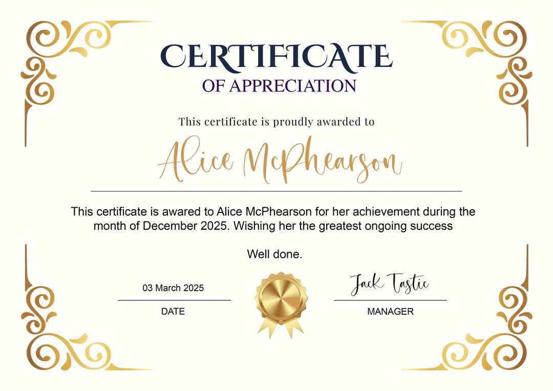 Fully Editable Multi-purpose Certificate - Etsy