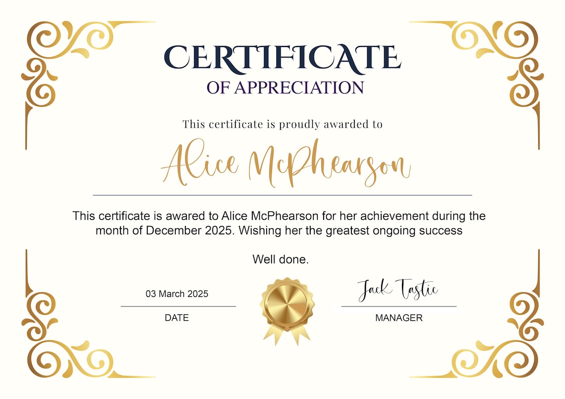 Fully Editable Multi-purpose Certificate - Etsy