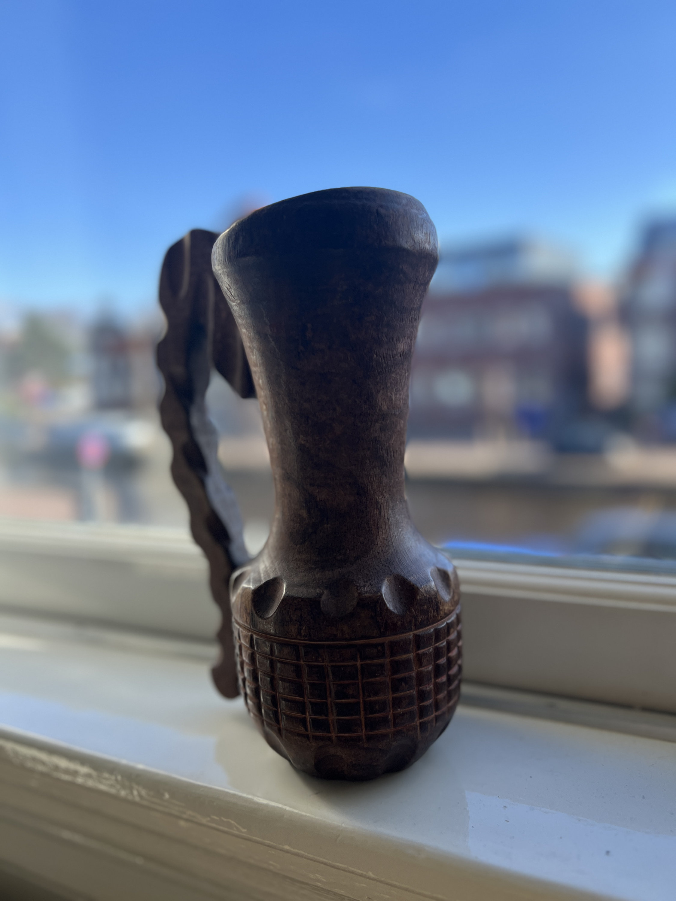 Vintage 1970s Hand Carved Wooden Pitcher. Made in Spain. Square Nails ...