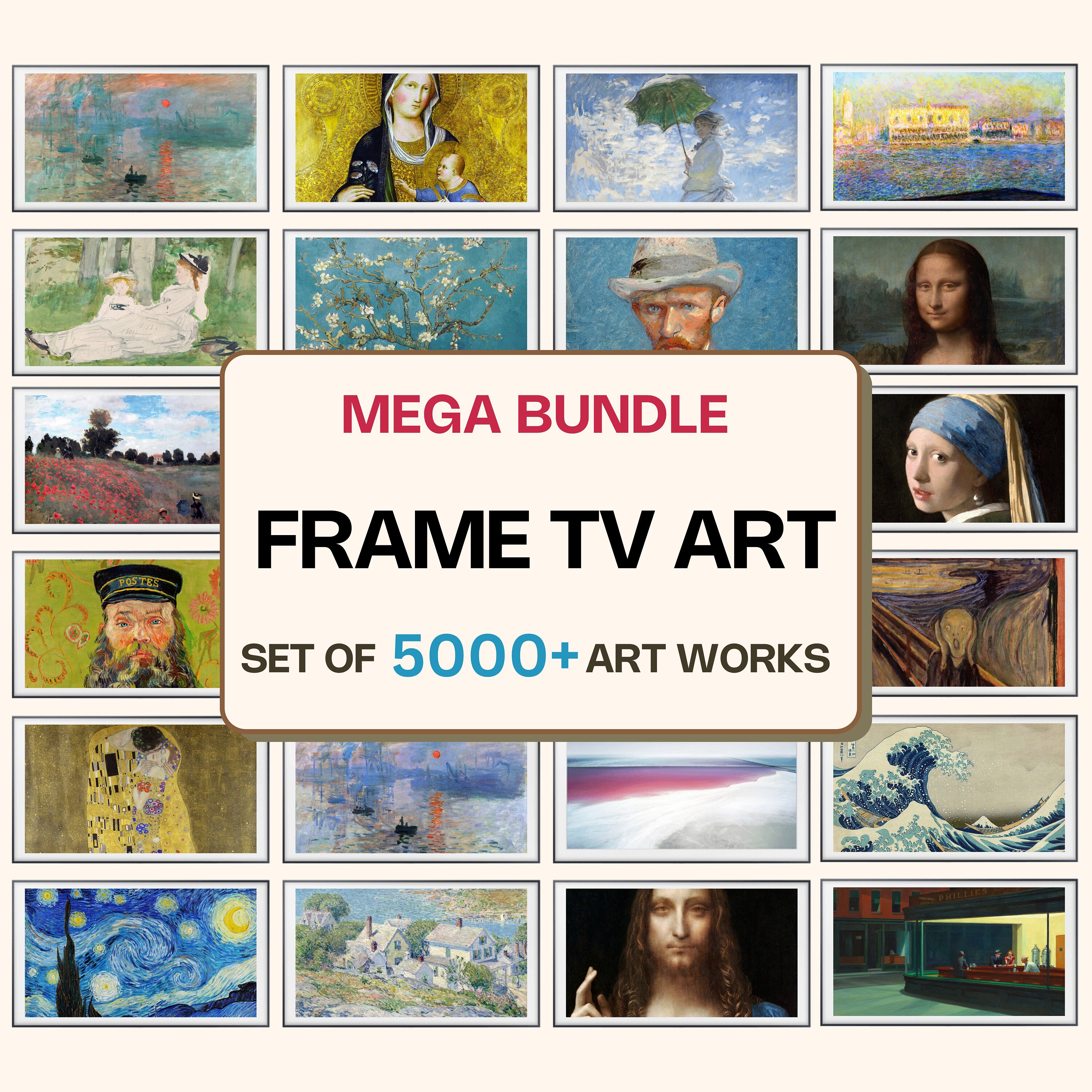 Samsung Frame TV Art Set 5000 Famous Art Collection Vintage TV Art ...
