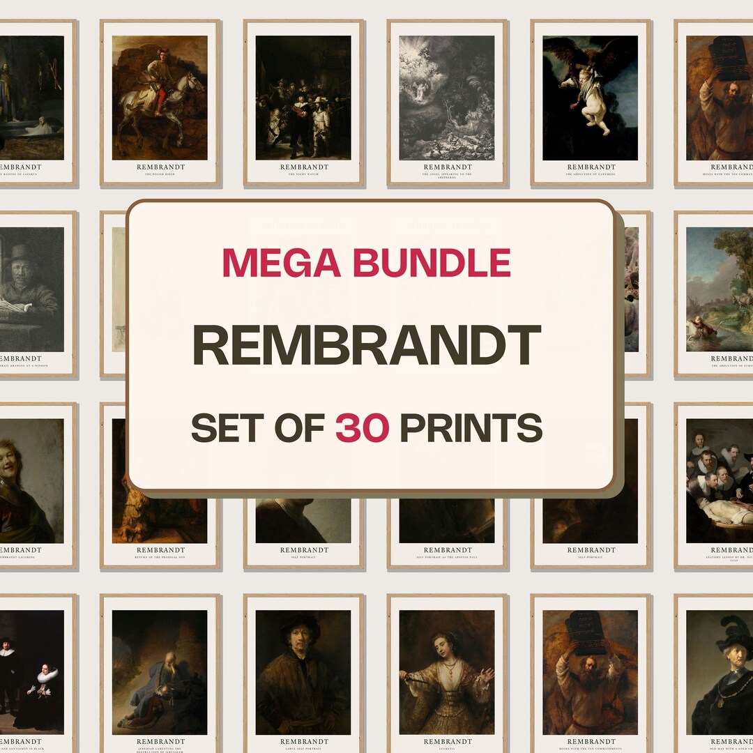 Rembrandt Exhibition Poster Collection - Set of 30 Rembrandt Prints ...