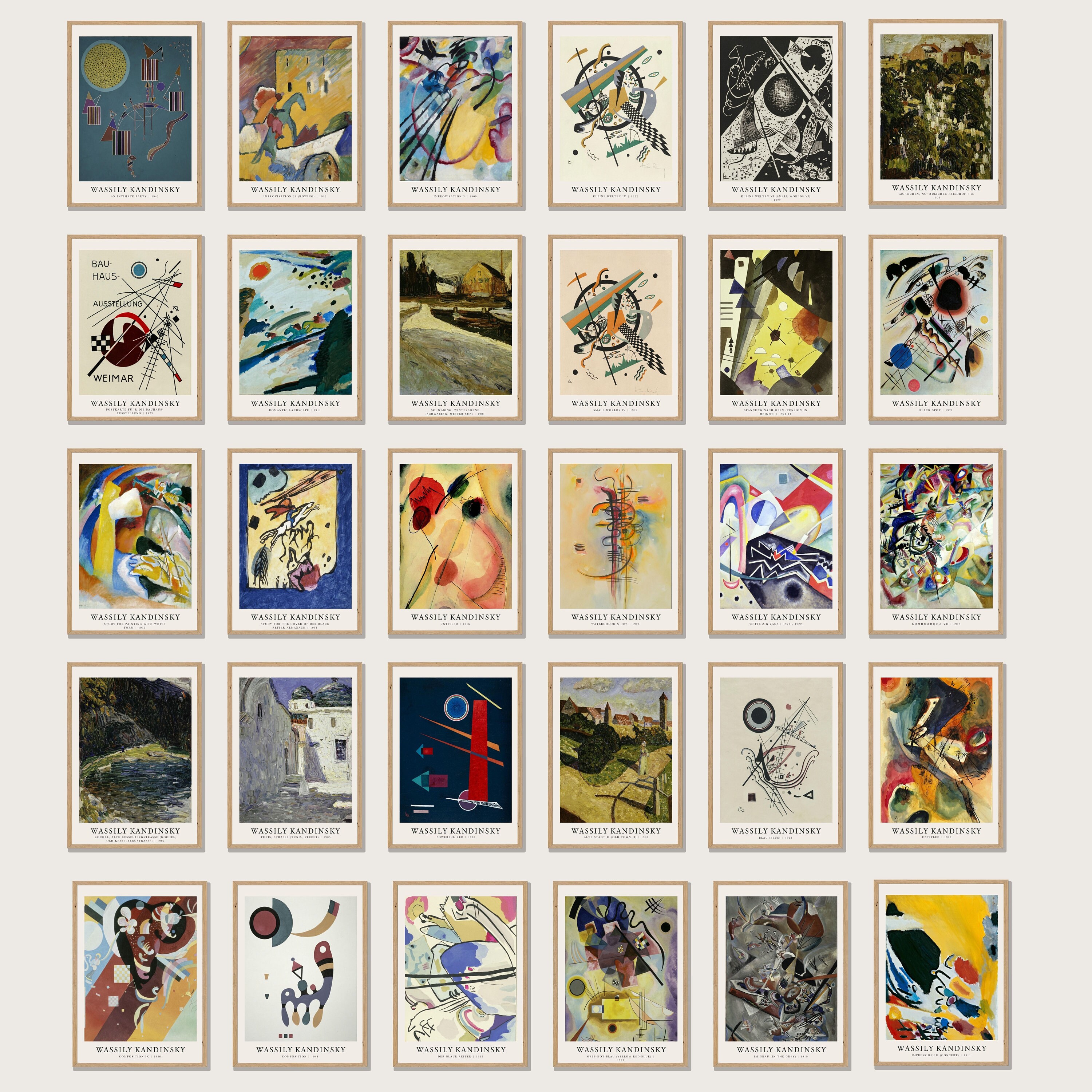 Wassily Kandinsky Print Collection - Set of 30 Wassily Kandinsky ...