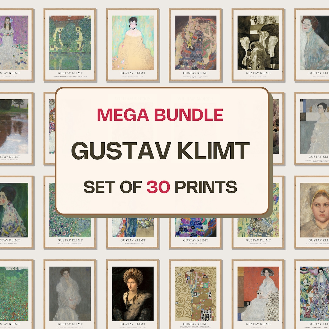 Gustav Klimt Prints Set of 30 Art Prints, Klimt Bundle 30 Prints, Klimt ...