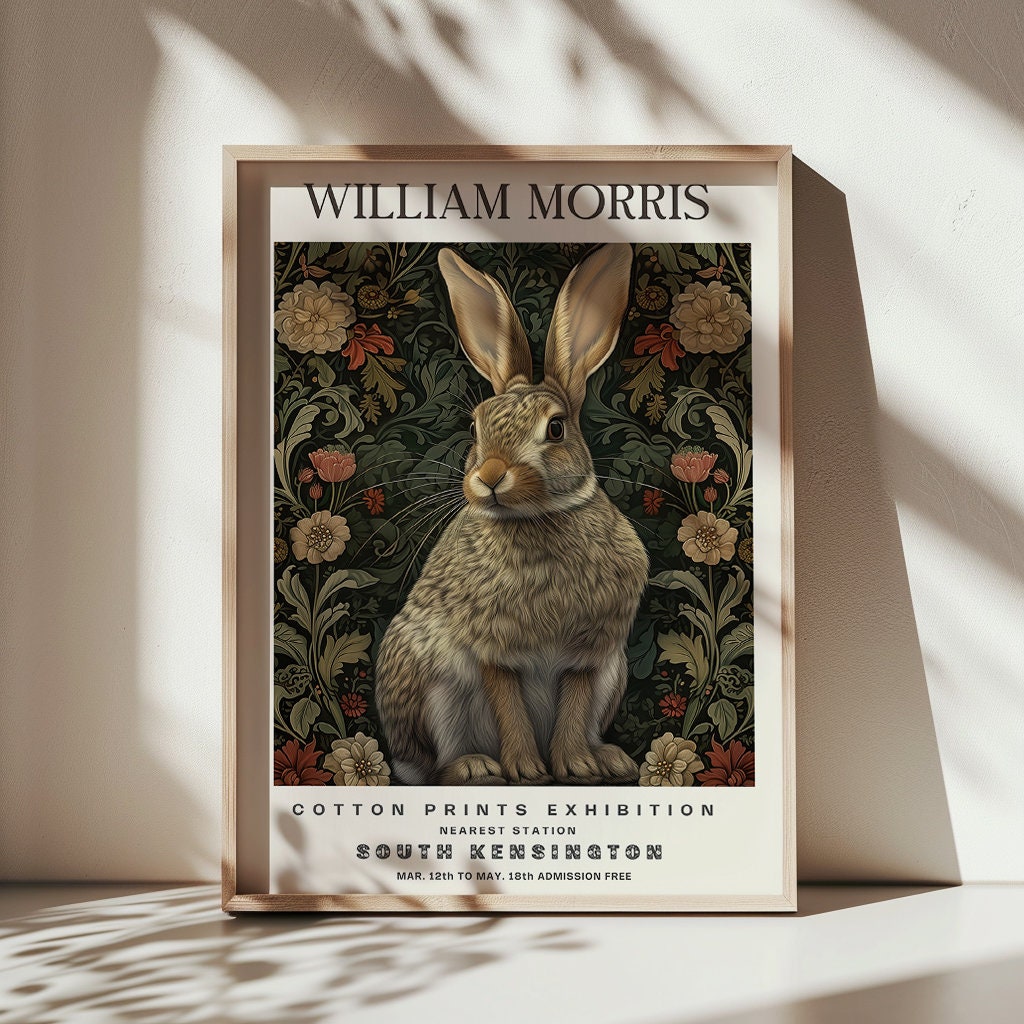 William Morris Prints, 3 Piece Wall Art, William Morris Rabbit ...